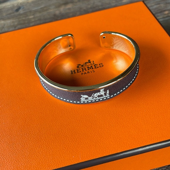 Hermes | Jewelry | Upcycled Hermes Gold Plated Ribbon Cuff New | Poshmark